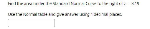 Solved Find the area under the Standard Normal Curve to the | Chegg.com