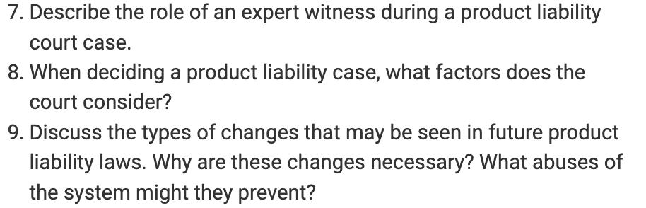 Solved 7. Describe the role of an expert witness during a | Chegg.com