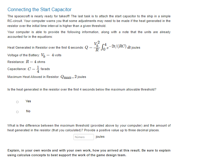 Solved Heat Generated in Resistor over the first 4 seconds: | Chegg.com