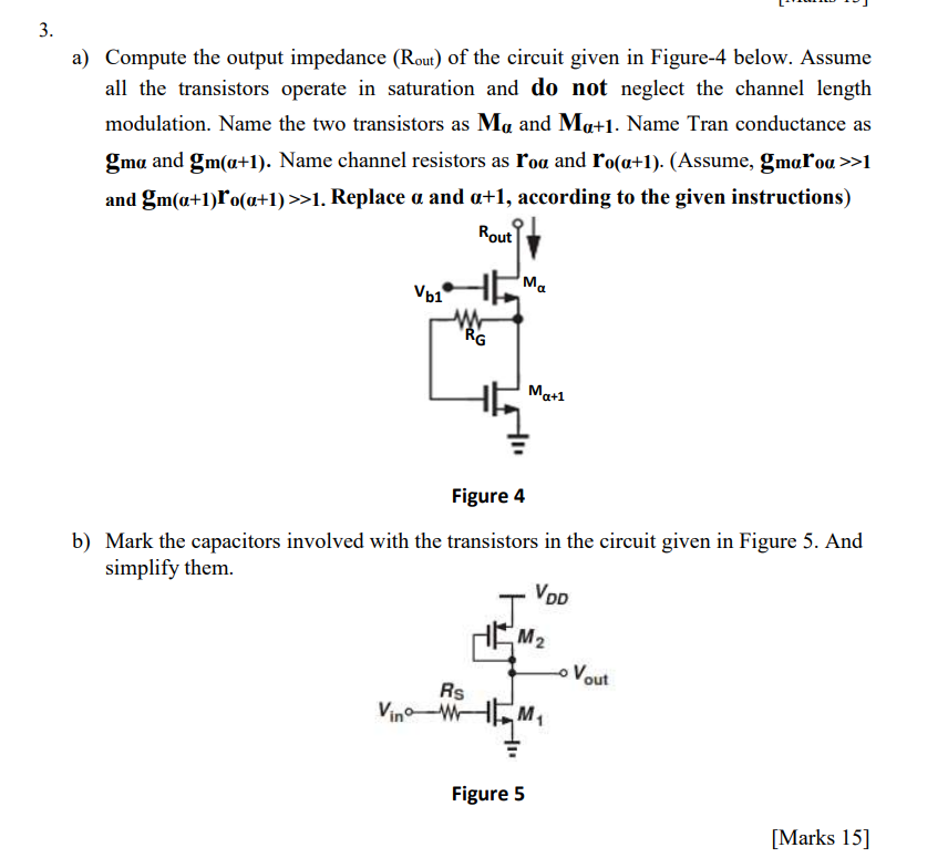 Solved 3. a) Compute the output impedance (Rout) of the | Chegg.com