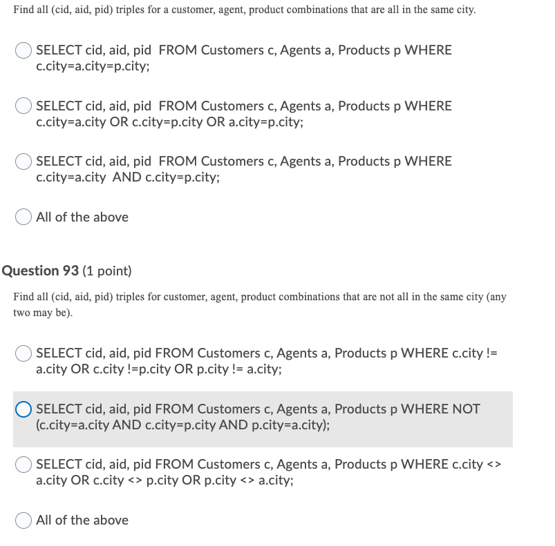 Solved Question 90 (1 point) Employees [eid, ename, did] and | Chegg.com