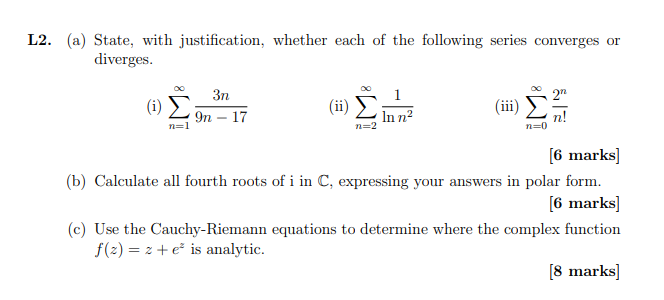 Solved L2. (a) State, with justification, whether each of | Chegg.com