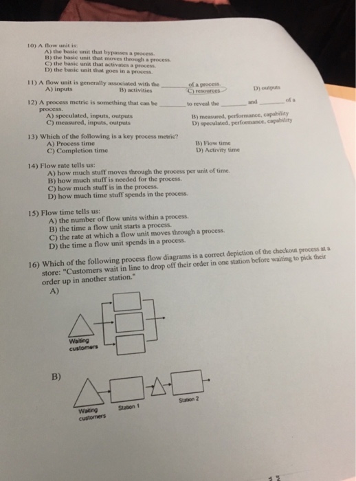 Solved 10 A Flow Unit Is A The Basic Unit That Bypasses A 4480