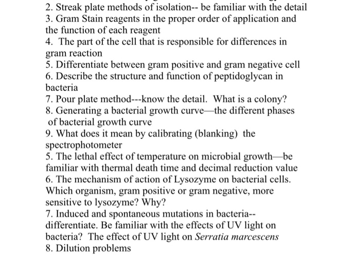 Solved: Streak Plate Methods Of Isolation-be Familiar With... | Chegg.com