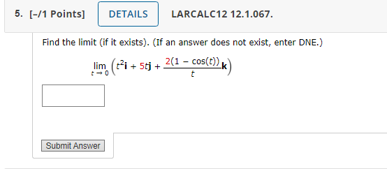 Solved Find the limit (if it exists). (If an answer does not | Chegg.com