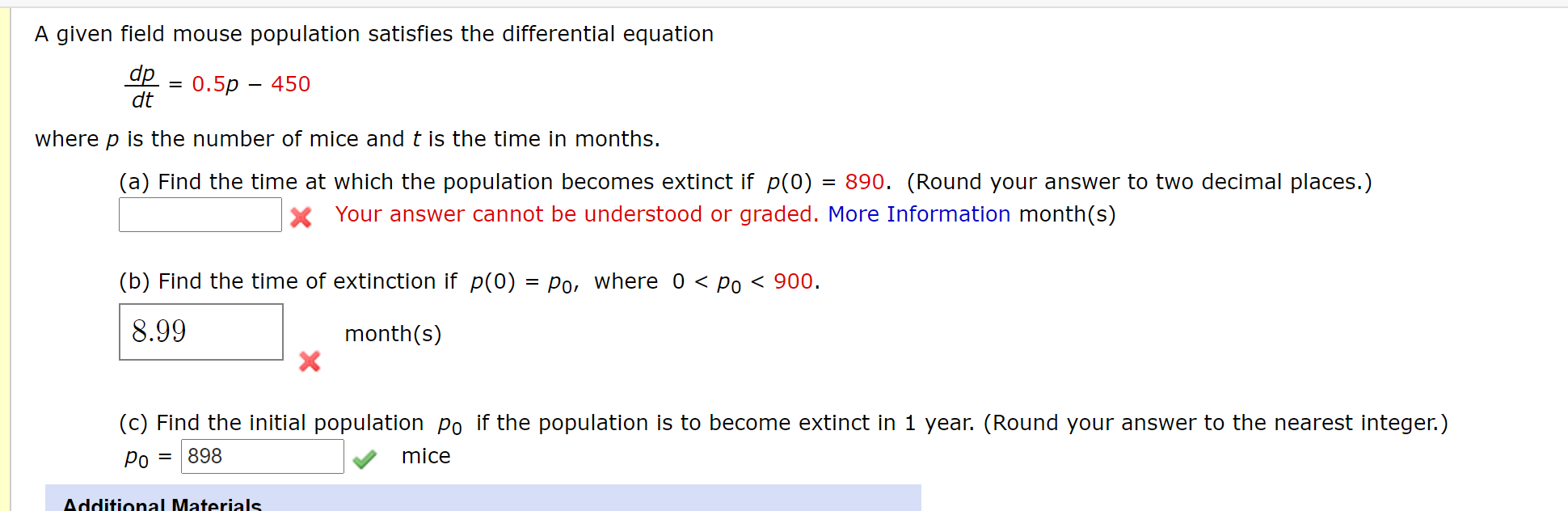 Solved A given field mouse population satisfies the | Chegg.com