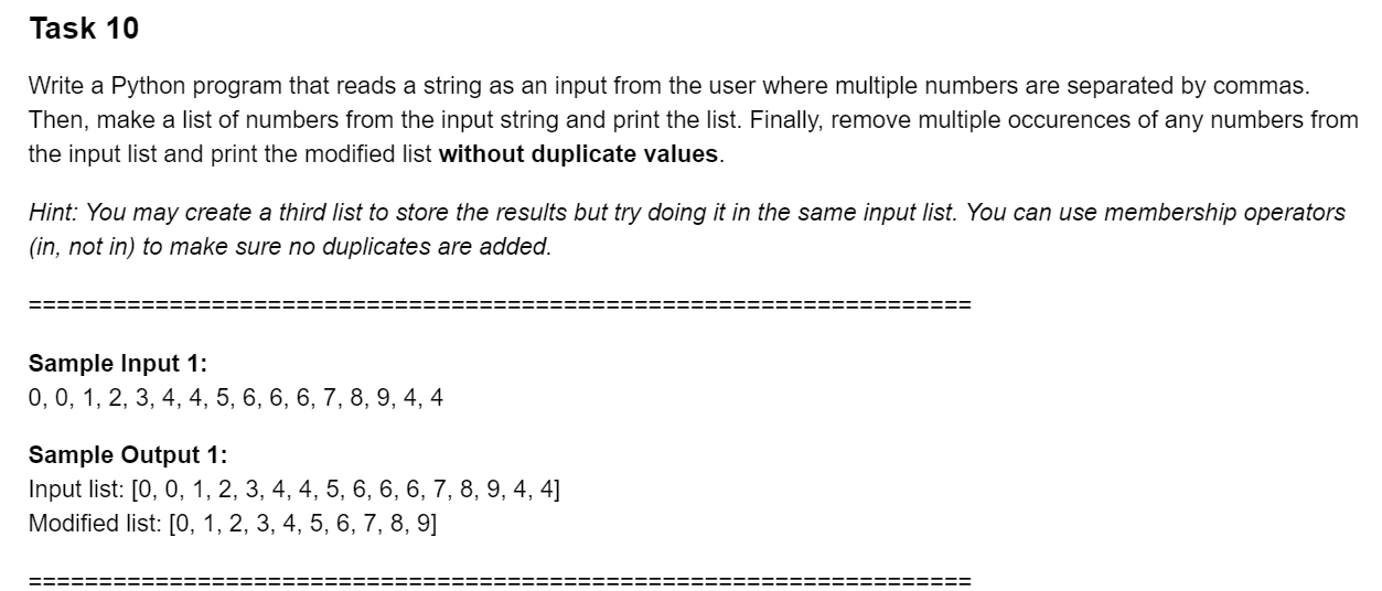 Solved Task 10 Write A Python Program That Reads A String As Chegg