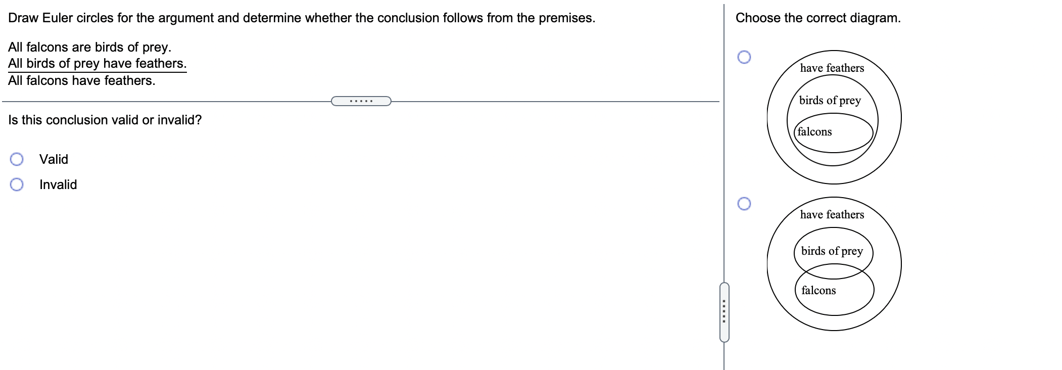 Solved Draw Euler circles for the argument and determine | Chegg.com