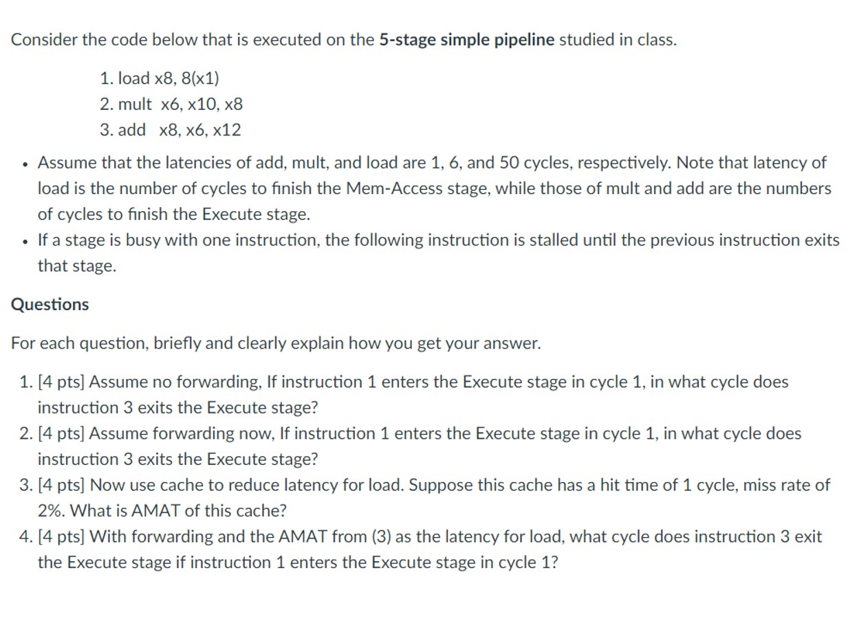 Solved Consider the code below that is executed on the | Chegg.com