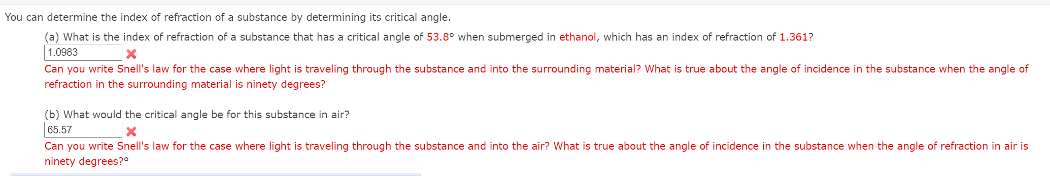 Solved You can determine the index of refraction of a | Chegg.com
