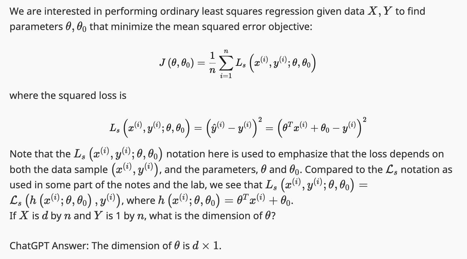Solved We are interested in performing ordinary least | Chegg.com