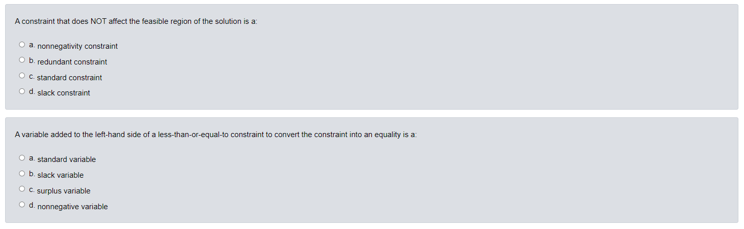 Solved A constraint that does NOT affect the feasible region | Chegg.com