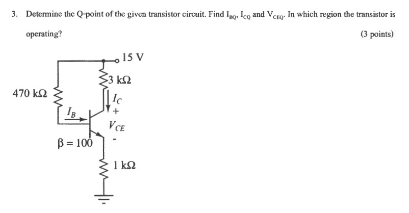 Solved Determine the Q-point of the given transistor | Chegg.com
