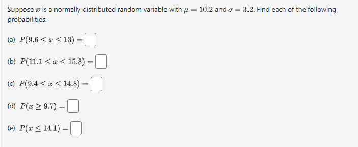 Solved Suppose x is a normally distributed random variable | Chegg.com