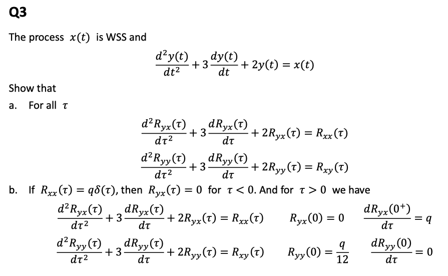 Solved Q3The process x(t) ﻿is WSS | Chegg.com