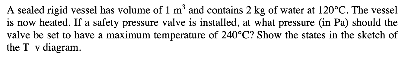 Solved A sealed rigid vessel has volume of 1 m and contains | Chegg.com