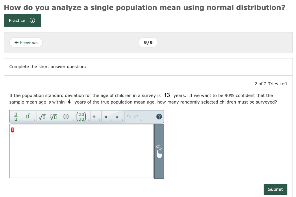 Solved How do you analyze a single population mean using | Chegg.com