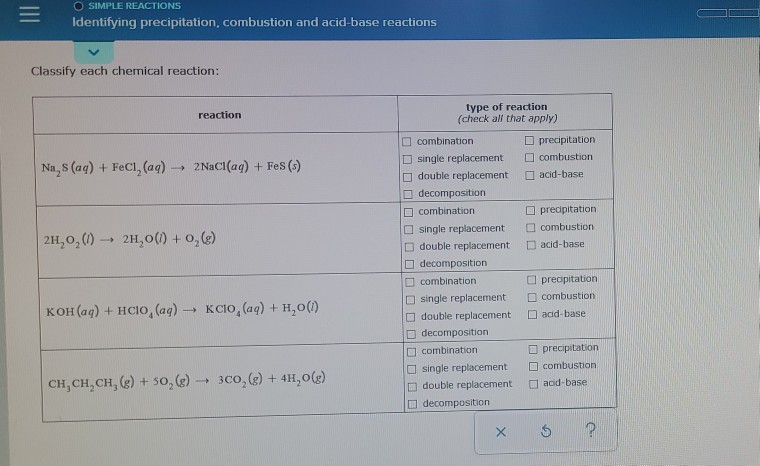 Solved O Simple Reactions Identifying Precipitation