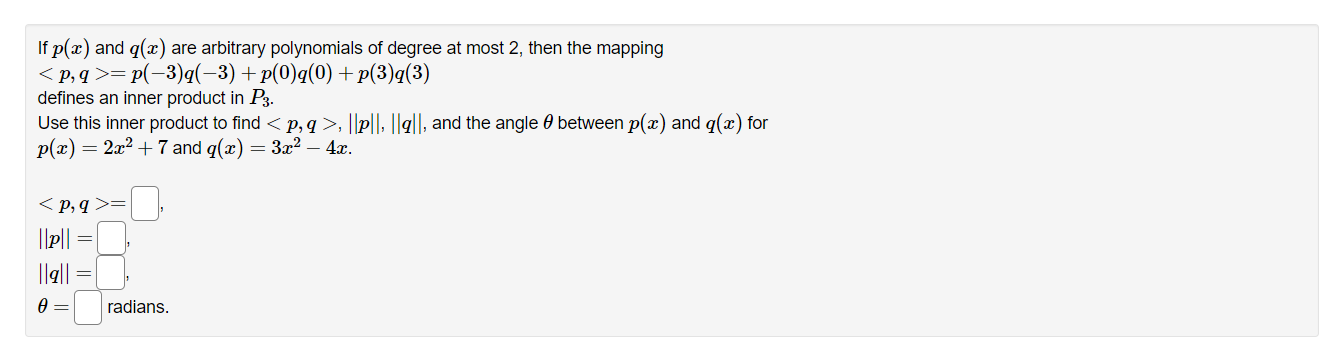 If p(x) and q(x) are arbitrary polynomials of degree | Chegg.com