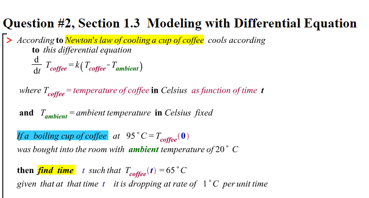 Solved Question \#2, Section 1.3 Modeling with Differential | Chegg.com