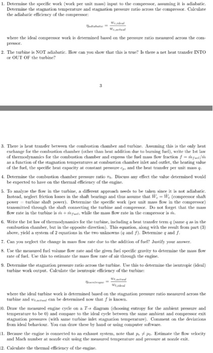 Solved 1. Determine the specific work ?work per unit mass) | Chegg.com
