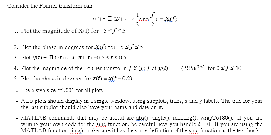 Solved Consider the Fourier transform pair | Chegg.com