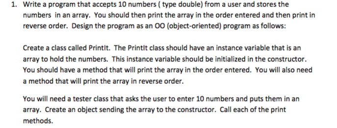 Solved Write a program that accepts 10 numbers (type double) | Chegg.com