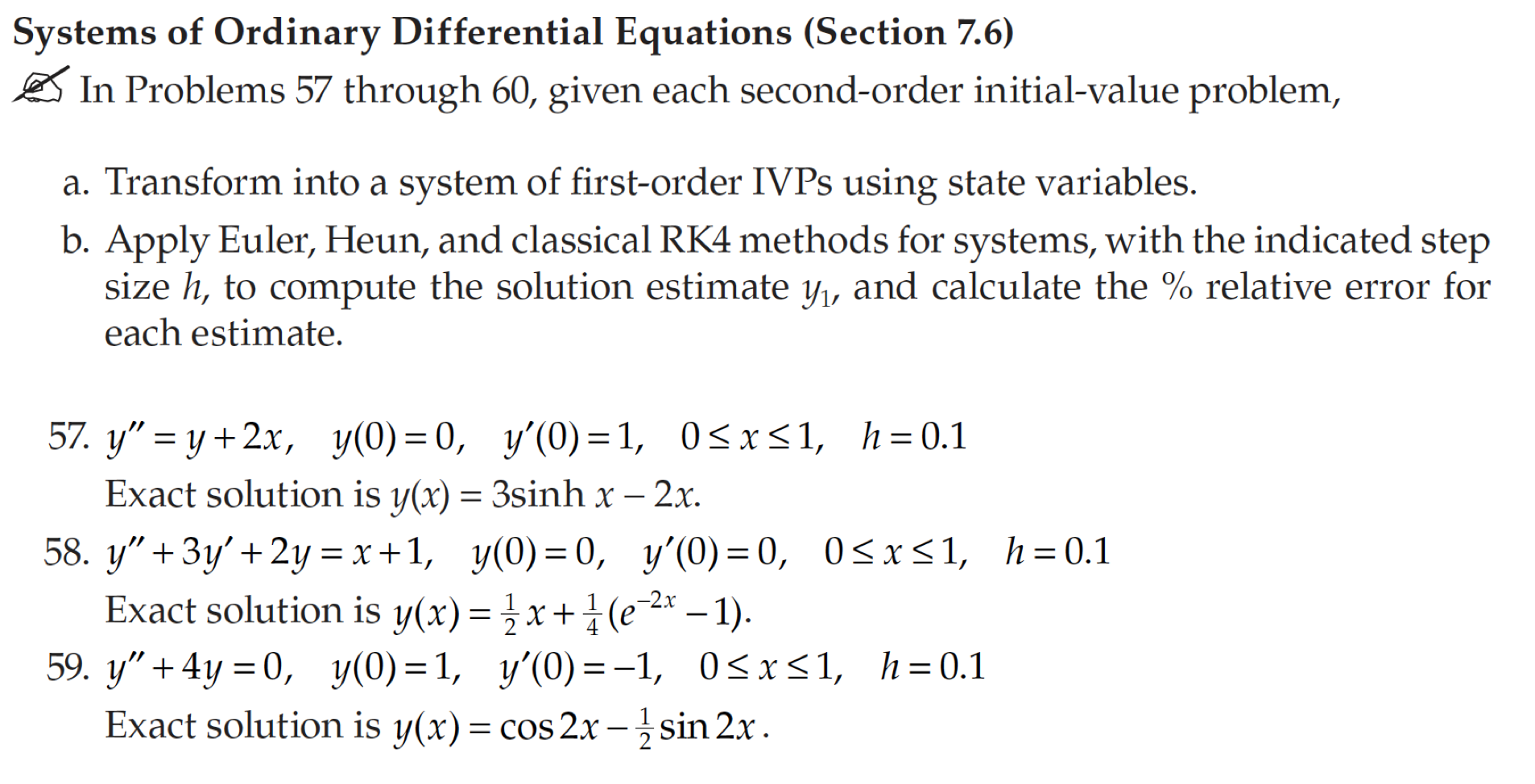 In Problems 57 Through 60 Given Each Second Order