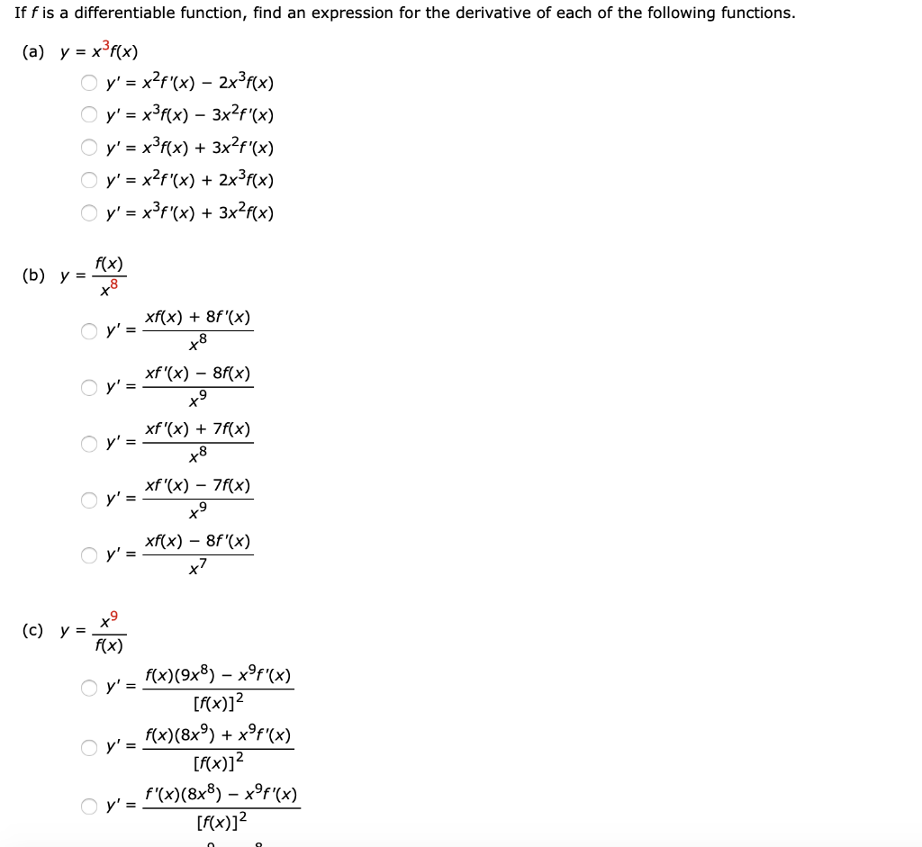Solved If F Is A Differentiable Function Find An Expression