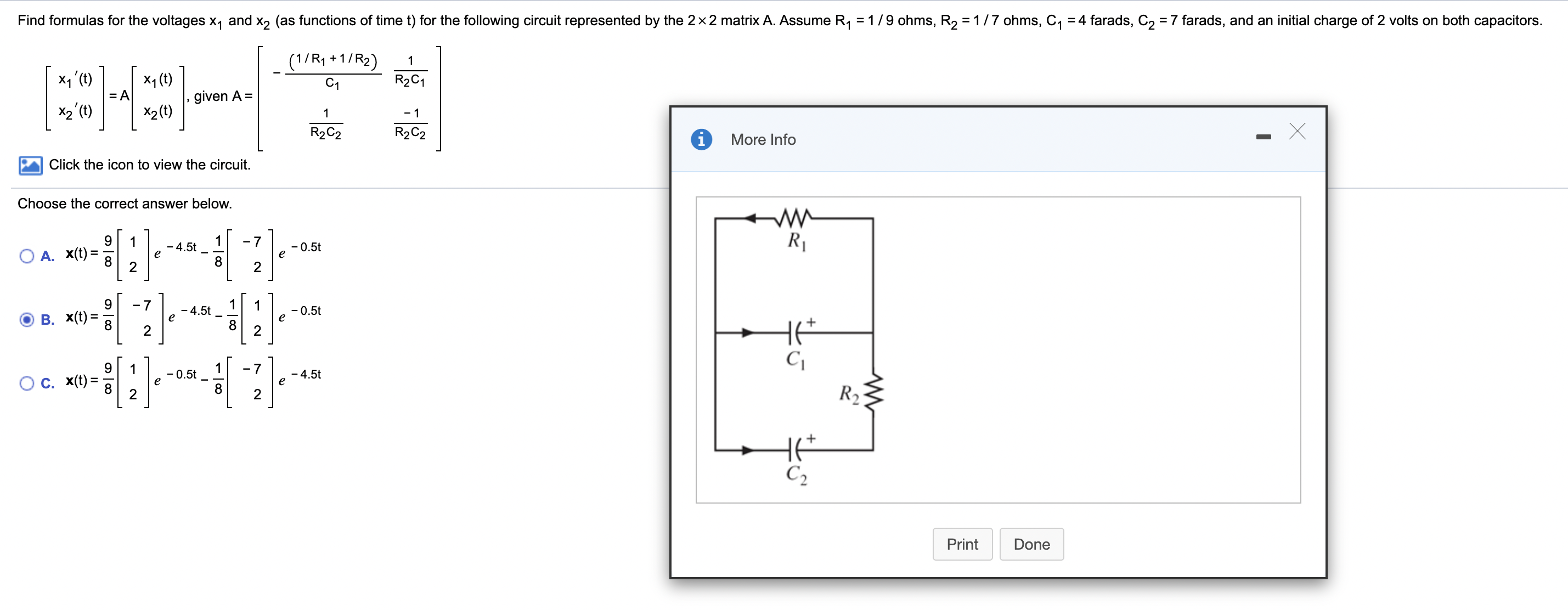 Solved Find formulas for the voltages X1 and X2 (as | Chegg.com