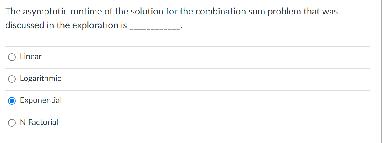 Solved The asymptotic runtime of the solution for the | Chegg.com