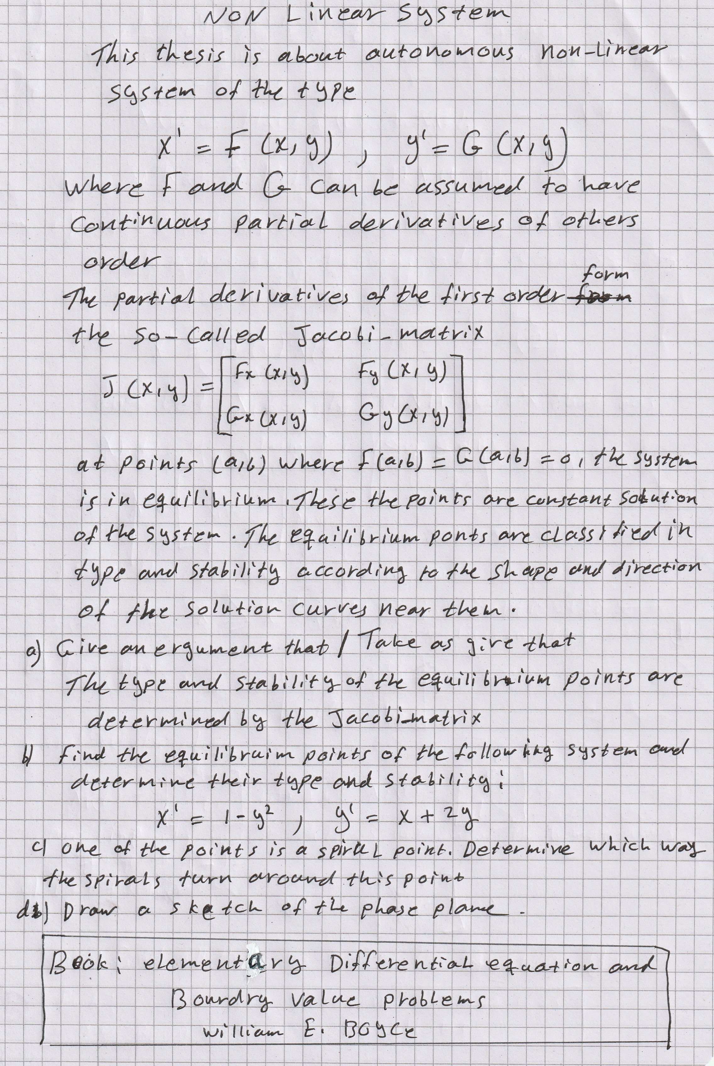 Solved NON Linear systemThis thesis is about autonomous | Chegg.com