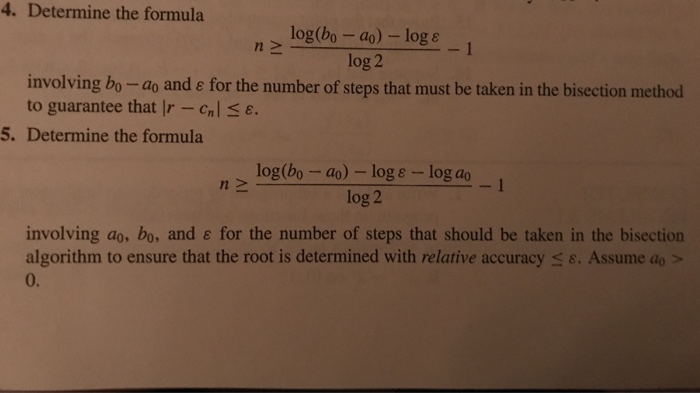 Solved 4. Determine the formula log bo-do)- log e log 2 | Chegg.com