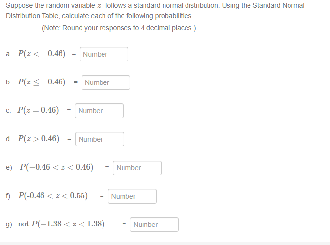 Solved Suppose the random variable z follows a standard | Chegg.com