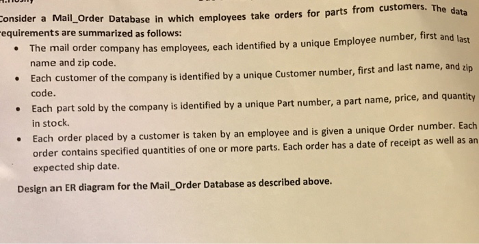 Solved all.Order Database in which employees take orders for | Chegg.com