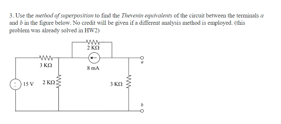 Solved use the method of superposition to find the thevenin | Chegg.com