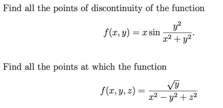 Solved 1. Find all the points of discontinuity of the | Chegg.com