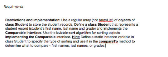 Solved /** compareTo method is overridden to sort the | Chegg.com