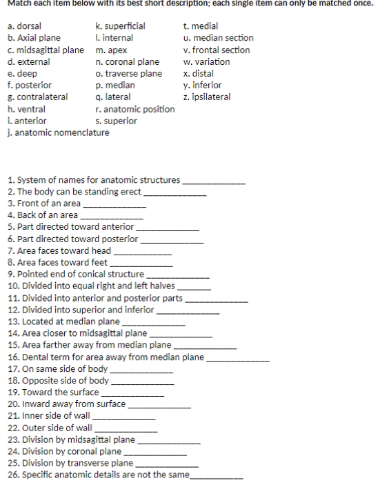 Solved Match each item below with its best short | Chegg.com