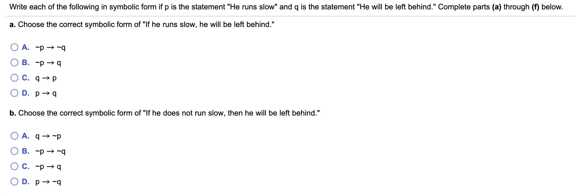 Solved Write each of the following in symbolic form if p is | Chegg.com