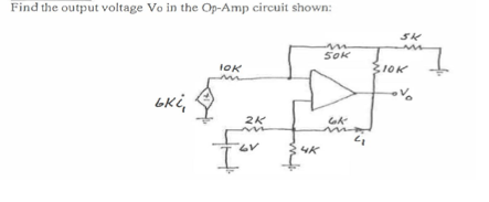Solved Find the output voltage Vo in the Op-Amp circuit | Chegg.com