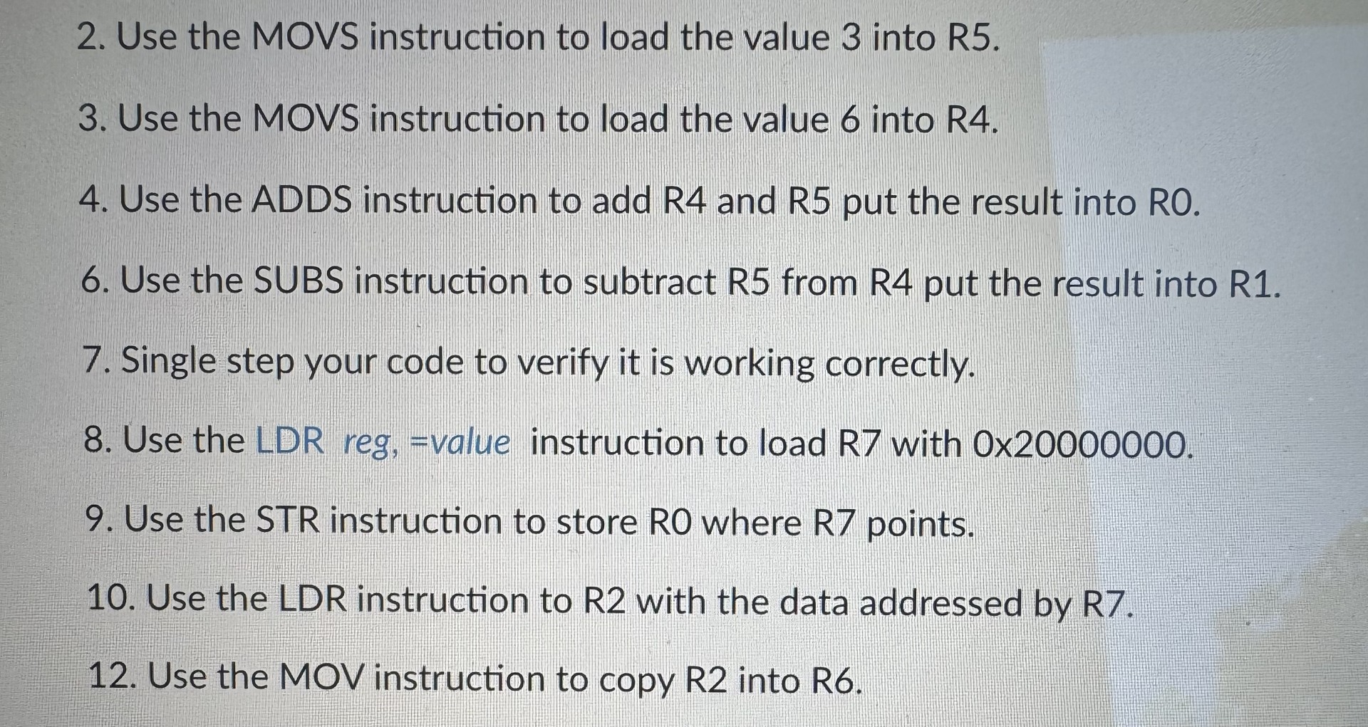 Solved Use the MOVS instruction to load the value 3 ﻿into | Chegg.com