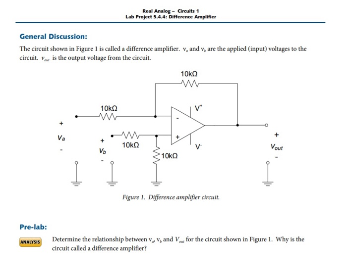 Solved Real Analog- Circuits 1 Lab Project 5.4.4: Difference | Chegg.com