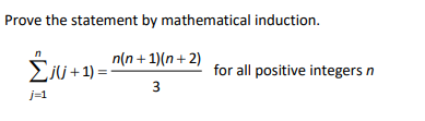 Solved Prove the statement by mathematical induction. | Chegg.com