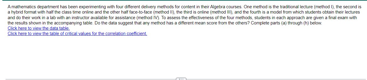 Solved A mathematics department has been experimenting with | Chegg.com