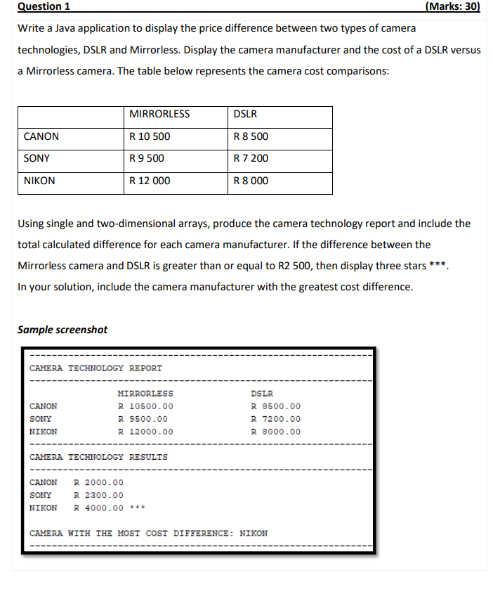 Solved Question 1 Marks 30 Write A Java Application To 2751