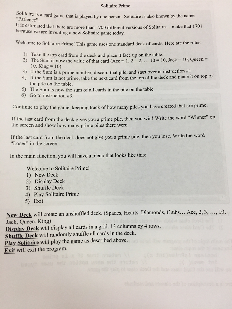 Solved import java.util.Random; public class Deck { | Chegg.com