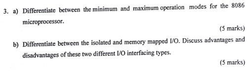 Solved 3. a) Differentiate between the minimum and maximum | Chegg.com