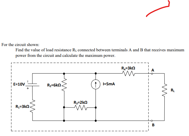 Solved For the circuit shown: Find the value of load | Chegg.com
