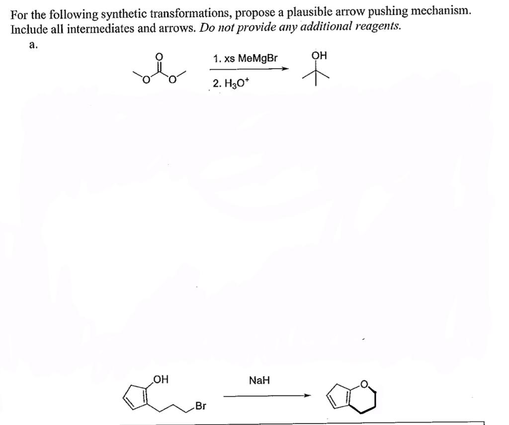 Solved For the following synthetic transformations, propose | Chegg.com